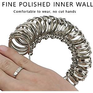 DoGeek Ring Sizer Measuring Tool Set Metal Ring Sizers Stainless Steel Ring Gauges Finger Sizer & Ring Mandrel Aluminuml (Size 1-13), 27 Pcs