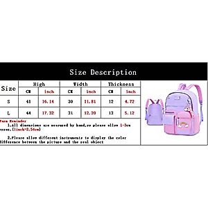 Rainbow Backpack for Girls Large Capacity Student School Bag Water Resistant Elementary Children Daypack