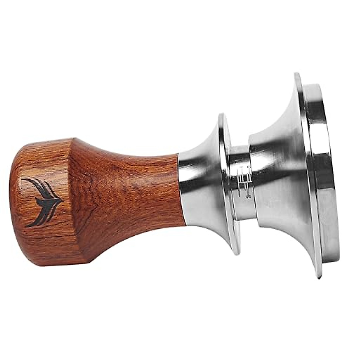 54mm Espresso Tamper for Breville Espresso Machines KNODOS Adjustable Depth and Spring Loaded Design Wooden 30lb Calibrated Coffee Tamper (53.3mm)