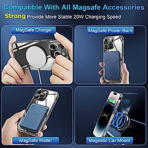 [2023 New] for iPhone 14 Pro Max Case with MagSafe, [Strong Magnet] [10FT Military Grade Protection] [Non-Yellowing] Magnetic Clear Slim Thin Cover for Apple 14 Pro Max Phone Case (Clear-Mag Safe)
