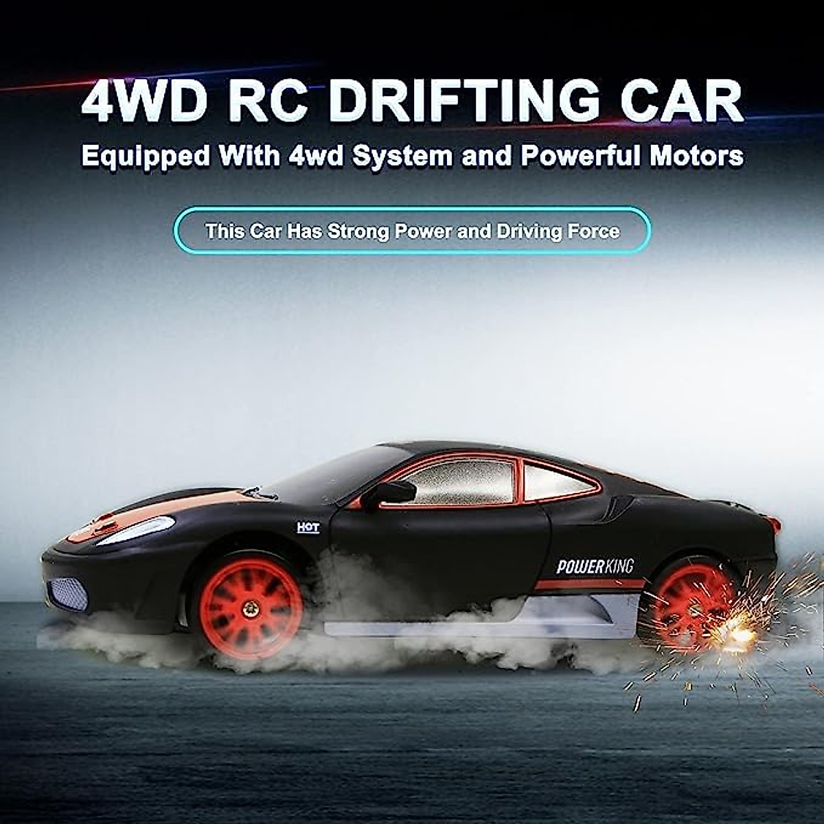 Remote Control Car RC Drift Car 2.4GHz 1:24 Scale 4WD High Speed RC Cars Vehicle with LED Lights Batteries and Drifting Tires Racing Sport Toy Cars for Adults Boys Girls Kids Gift…