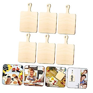 CORHAD 6pcs Home Accessories Decor Wood Chopping Boards Wood Decor Interesting Kindergarten Home Supplies Chopping Board Set Cutting Board Decorate Mini Cut Wood Accessories Wooden