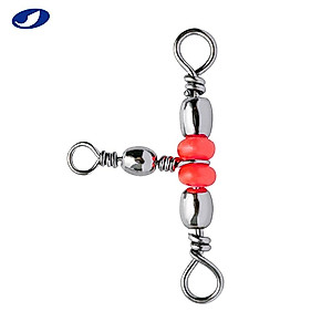 OCEAN CAT T-Shape Three 3 Way Fishing Swivel Brass Barrel Triple Swivel Cross Line Fishing Tackle Line Connectors Tangle Free Tackle Equipment Size 20-73 lbs