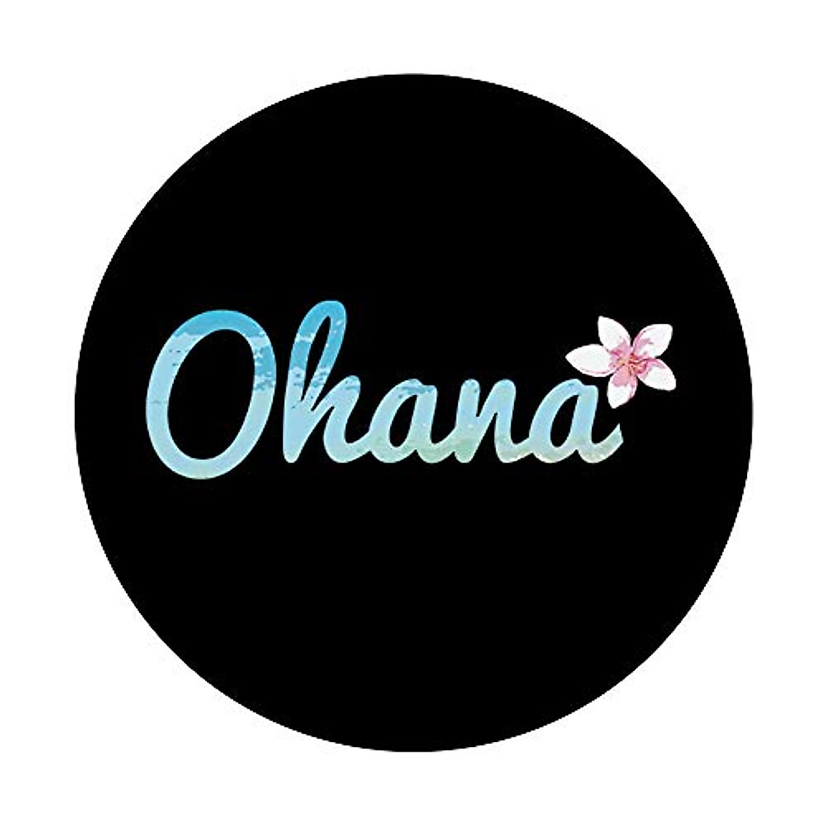 Ohana Blue Watercolor With Pink Plumeria PopSockets PopGrip: Swappable Grip for Phones & Tablets