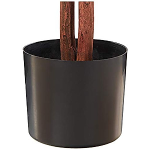 Ficus Artificial Tree - Fake Plant with Variegated Leaves and Natural Trunk - 5-Foot-Tall Topiary Decor for Indoor or Outdoor Use by Pure Garden