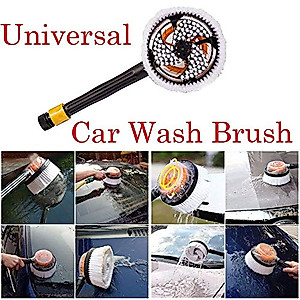 JSCARLIFE Vehicle Wash Brush,Automotive Window Cleaning Handle Non-Electric Automatic 360 Degree, Garden Sprinkling Tool