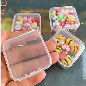Pcxino 40 Pack 4.5 cm Small Plastic Containers with Lids,Clear Plastic Beads Storage Containers Box for Small Items and Craft Projects