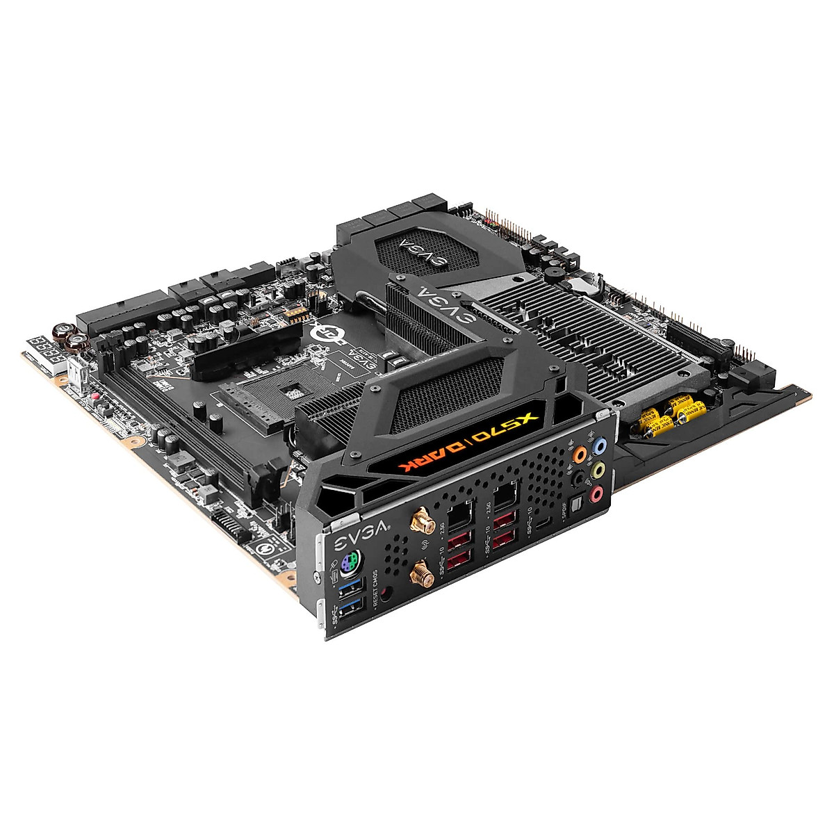 EVGA X570 Dark, 121-VR-A579-KR, AM4, AMD X570, PCIe Gen4, SATA 6Gb/s, 2.5Gb/s LAN, Wi-Fi 6/BT5.2, USB 3.2 Gen2x2, M.2, U.2, EATX, AMD Motherboard
