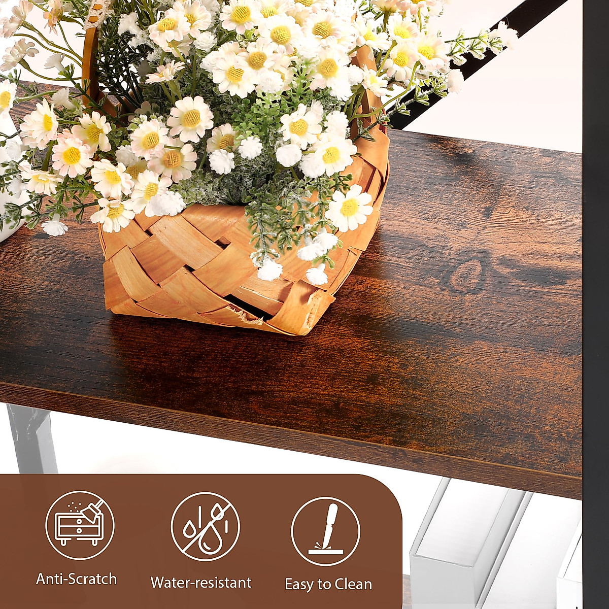 Rengue Bookshelf 5 Tier Corner Shelf, Large Modern Industrial Bookcase L Shaped Storage Display Rack with Heavy Duty Metal Frame for Home Office, Living Room, Bed Room