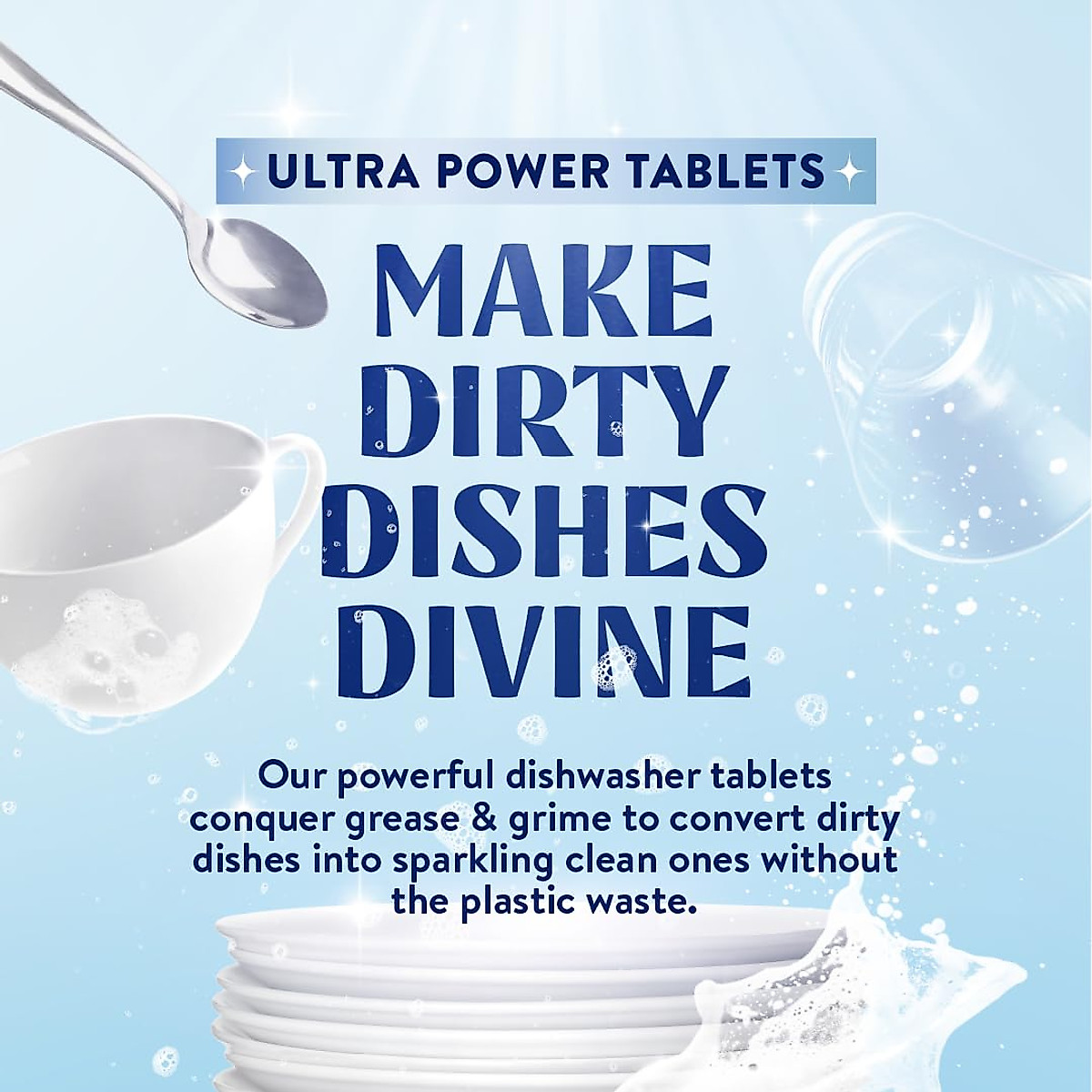 Cleancult Ultra Power Dishwasher Detergent Pods for Sparkling Streak-Free Shine, All-In-One, No Plastic Waste, 32 Count