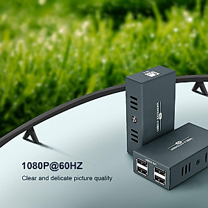 USB Extender 165ft Kit with 4 USB 2.0 Hub, Over Single Ethernet Cat5e/6/7 Up to 165ft(50m), Plug and Play, No Driver Needed, USB RJ45 LAN Extension