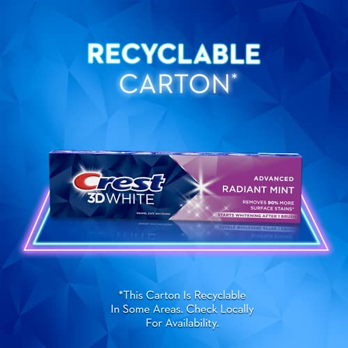 Crest 3D White Radiant Mint, Teeth Whitening Toothpaste, 2.7 oz