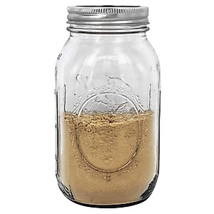 Regular Mouth Mason Jars 32 oz - (3 Pack) - Ball Regular Mouth Quart 32-Ounces Mason Jars With Airtight lids and Bands - For Canning, Fermenting, Pickling, Storage - Microwave & Dishwasher Safe