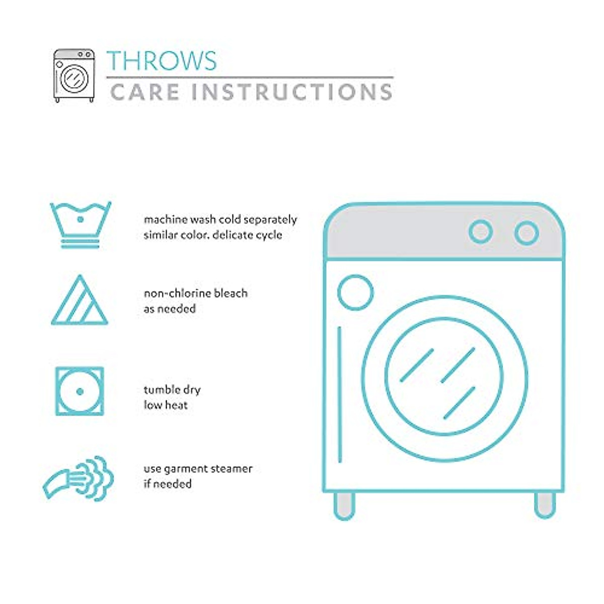 Lush Decor Boho Chevron Reversible Cotton Throw Blanket, 60" x 50", Turquoise