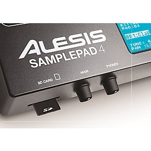 Alesis Sample Pad 4 | Compact Percussion and Sample Triggering Instrument with 4 Velocity Sensitive Pads, 25 Drum Sounds and SD/SDHC Card Slot,Black