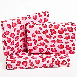 CENTRAL 23 - Trendy Wrapping Paper - 6 Gift Wrap Sheets - Pink Leopard Print - For Women Birthday Teenagers Girls - Recyclable
