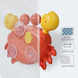 Charmspal Toddler Bath Toy Bubble - Crab Bath Toys for Kids - Bathtub Toys Musical Bubble Machine - Bath Toys with Suction Cups Music - Bath Gifts for Boys and Girls Tub Presents