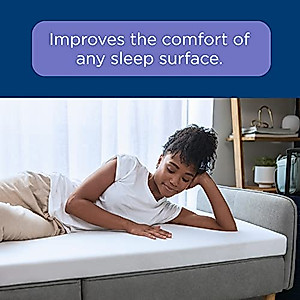Tempur-Pedic TEMPUR Supreme 3-Inch Mattress Topper, Medium Firm, Queen, White