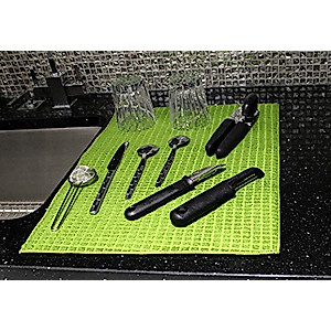 Dependable Industries inc. Essentials Microfiber Dish Drying Mat 2 Pack 20 X 15 Inch Kitchen Counter Mats Reversible Baby Bottles Dish Dry Pad Super Absorbent