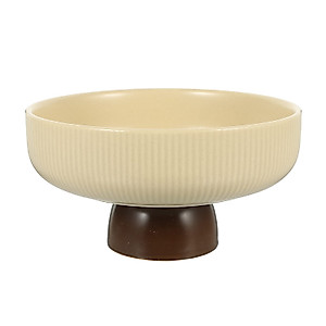 Luxshiny Ceramic Fruit Bowl Fruit Basket Footed Bowl Ceramic Footed Bowl, Fruit Serving Bowl Dessert Display Bowls Round Bowl for Home Kitchen Restaurant Breakfast Bowl Fruit Bowl
