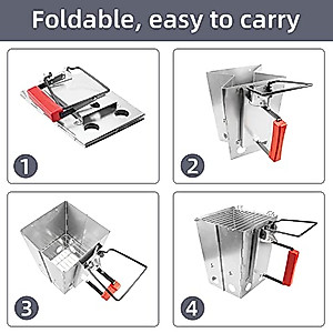 Mi hogar Collapsible Charcoal Chimney Starter for Lawn and Patio-Outdoor Cooking Tools & Camping Stoves