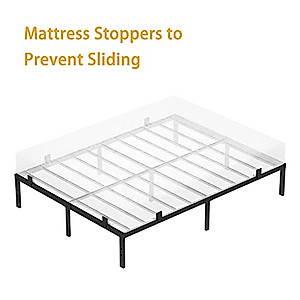 COMASACH 6 Pcs Non-Slip Mattress-Gasket for Bed-Frame, Anti-Slip Metal Bed Stoppers, Mattress-Retainer-Bar Fit for Platform Bed, Ajustable Mattress Holder in Place Gripper, Black