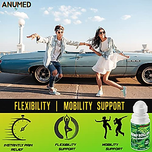 ANUMED Hemp Roll-On 4000mg Pain Relief. Fast Acting, Long Lasting, Maximum Strength with Arnica + Turmeric for Anti-Inflammatory, Natural Recovery, Joint, Muscle, Nerve Pain Reliever 2 Packs of (1oz)
