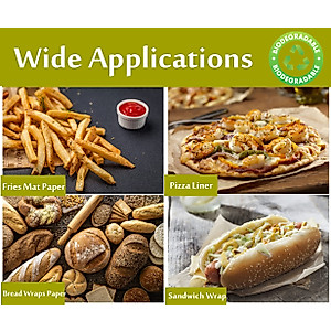 Ninesung 100 Pcs Parchment Paper, Wax Paper, Food Basket Liners, Food Sandwich Wrap Paper Deli Wraps Paper, 12x12 Inch Baking Parchment Paper For Picnic, Tray, Wrap, Bread, Burger and Burrito