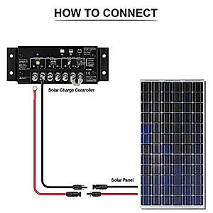 iGreely 10 Gauge Wire Solar to O Ring Cable Solar Panel Adapter Kit Cable Connetor for RV Solar Charge Controller Solar Generator Inverter Battery Pack Charger 10AWG 1Ft