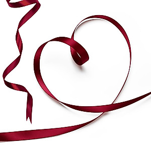 Red Ribbon for Gift Wrapping 3/8 Inch 25 Yds Dark Red Ribbon for Flower Bouquet Ribbon Gifts Bow Maker Mothers Day Fathers Day Ribbons for Crafts Hair Burgundy Ribbon for Christmas Tree Decorations