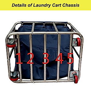 Large Laundry Cart With Wheels Heavy Duty Rolling Storage Basket Organizer 330Lb Load Truck for Large Family or Commercial Hotels and Hospital Laundry Room Transport Clothes and Linen Material