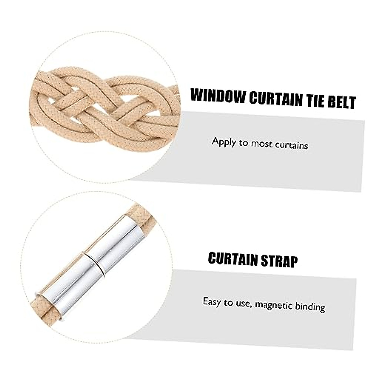 RORPOIR 2pcs Curtain Buckle Outdoor Curtain Tie Belt Magnetic Drapes Rope Magnetic Curtain Holders Outdoor Metal Decor Magnet Tool Shower Curtain Holders Curtain Decor Curtain Accessory