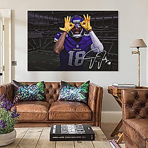 DANIMAMA Sports Star Justin Jefferson Signed Poster Painting Canvas Wall Art 08x12inch(20x30cm)