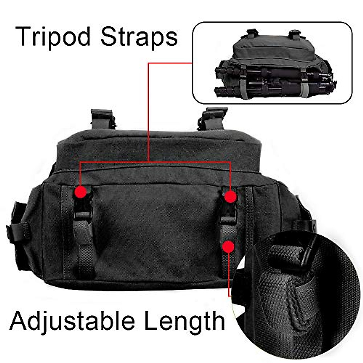 CADeN Camera Bag Case Canvas Compatible for Nikon, Canon, Sony DSLR/SLR Mirrorless Camera with Tripod Holder, Camera Shoulder Messenger Bag for Men/Women(1.0 Black)