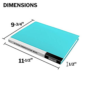 Dunwell Binder with Plastic Sleeves 24-Pocket - Presentation Book 8.5x11 (Aqua), Portfolio Folder with 8.5 x 11 Sheet Protectors, Displays 48 Pages Letter Size Papers, Acid Free Archival Quality