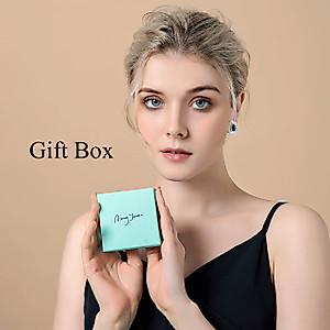 AMYJANE Amethyst Jewelry Set for Bridesmaids - Sterling Silver Round Purple Cubic Zirconia Crystal Bridal Pendant Necklace Earrings Set for Wedding Bride Bridesmaids