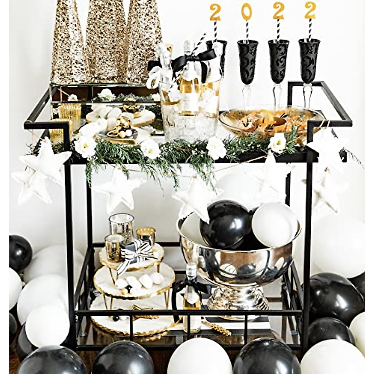 Mud Pie, Gold, Foiled Glass Chip & Dip Set, 2.75" x 12.5" dia, chip 2 3/4" x 12 1/2" dia | dip 2" x 3 1/2" dia