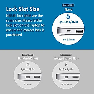 Kensington NanoSaver Keyed Laptop Lock for Select HP and Lenovo Laptops (K64444WW)