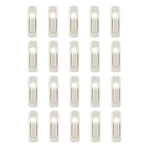 Hordion 20Pcs Ivory Velvet Hangers Clips, Strong Finger Flocked Clips, Felt Hangers Clips, Pants Hangers Skirt Hangers Velvet Clips for Thin Felt Hangers (Ivory)