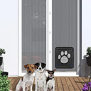 Ownpets Dog Screen Door, Inside Door Flap 12x14x0.4 Inch, Lockable Pet Screen Door, Magnetic Self-Closing Screen Door with Locking Function, Sturdy Screen Door for Dogs Cats