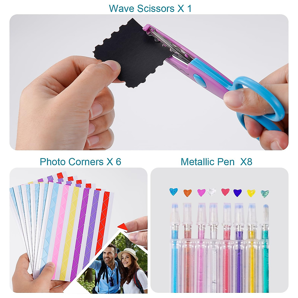 COMBIUBIU Scrapbooking Supplies for our adventure book, Travel Journal,Wedding Planner, Memory Book,Guest Book,Scrapbooking Kit,Scrapbooking Tools for Photo Ablum Scrapbooking and Card Making