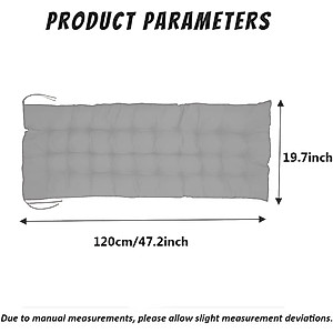 SPIOKLFD Sun Lounger Chair Cushions, 47-inch x 19.7-inch, Cotton, Expanded Polyethylene, Outdoor, Contemporary, Gray, Rectangular, Washable, Durable, Breathable, Soft