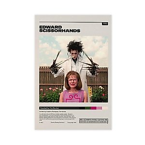 Falyan Edward Scissorhander Tim Burton Vintage Movie Poster Canvas Poster Wall Art Decor Print Picture Paintings for Living Room Bedroom Decoration Unframe-style 12x18inch(30x45cm)