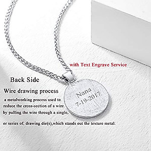U7 Custom Photo Necklace Men Women Personalized Jewelry Customized Any Picture Pendant Stainless Steel Chain 18-30 Inch, Mothers Day Lover Gift Ice Out Platinum Image Necklaces