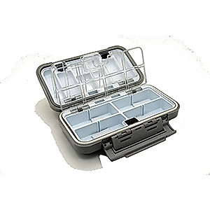 Waterproof Portable Tackle Box Organizer for Vest Small Case Mini Utility Lures Box Kayak fishing Containers For BASS Lures Jewelry Bead for Vest (Gray, MEDIUM)