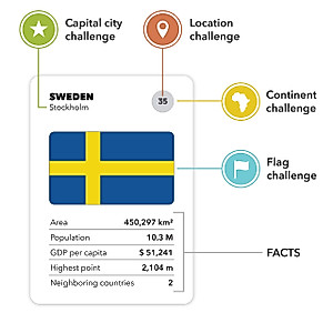 The World Game - Fun Geography Board Game - Educational Game for Kids & Adults - Cool Learning Gift Idea for Teenage Boys & Girls, 2-5 players