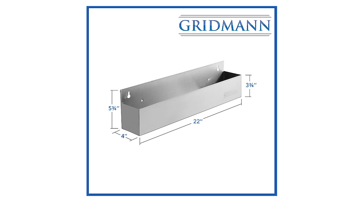 GRIDMANN 22-Inch Stainless Steel Speed Rail for Bars
