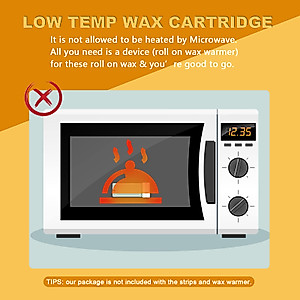 Hair Removal Roll On Wax Refill - Wax Cartridge Depilatory Wax Roller for Legs and Arms 3.52 Ounce By PINKZIO (3 Pack)