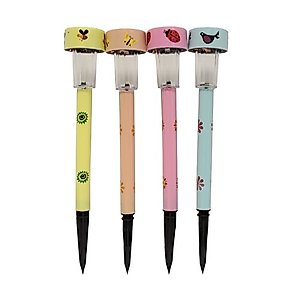 ASC Inc Outdoor Colorful Solar Garden Stake Path Walkway LED Lights (Set of 4) - 4 Colors