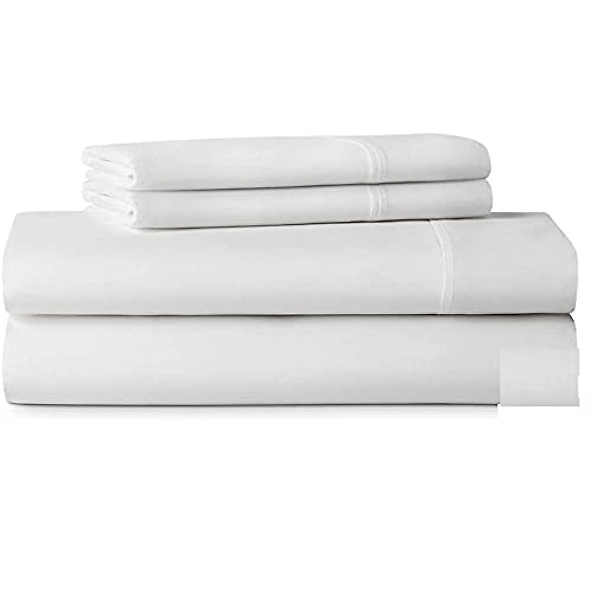 3 PC's Cot Bed Sheet Set - 33" x 75" White Cot Set - 1 Cot Fitted Sheet, 1 Cot Flat & 1 Cot Pillowcase - 100% Egyptian Cotton 600TC Cot Set - Perfect for Narrow Twin/Cot Size/Rv Bunk/Guest Bed
